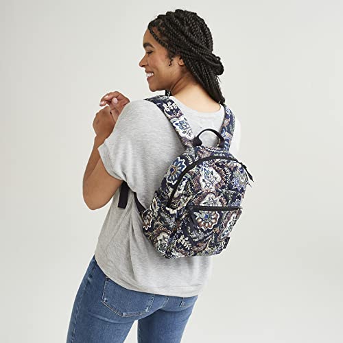 Vera Bradley Women's Cotton Small Backpack, Tranquil Medallion - Recycled Cotton, One Size