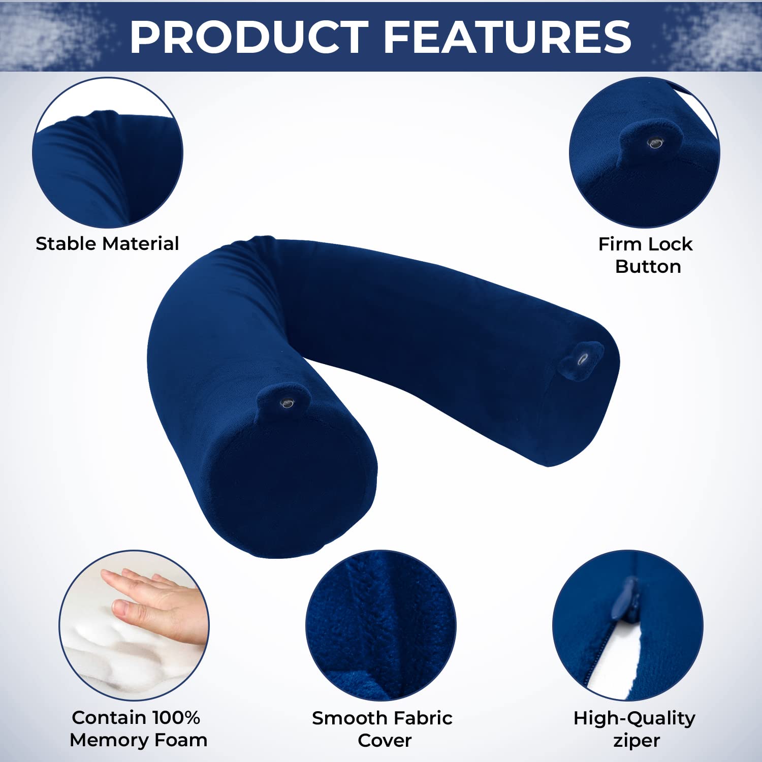 Twist Travel Pillow Set, Versatile Pillow for Travelling, Office Working, Flight Sleeping, Supporting Neck, Head, Lower Back and Shoulder, Memory Foam Pillow with Ear Plug and Eyes Mask