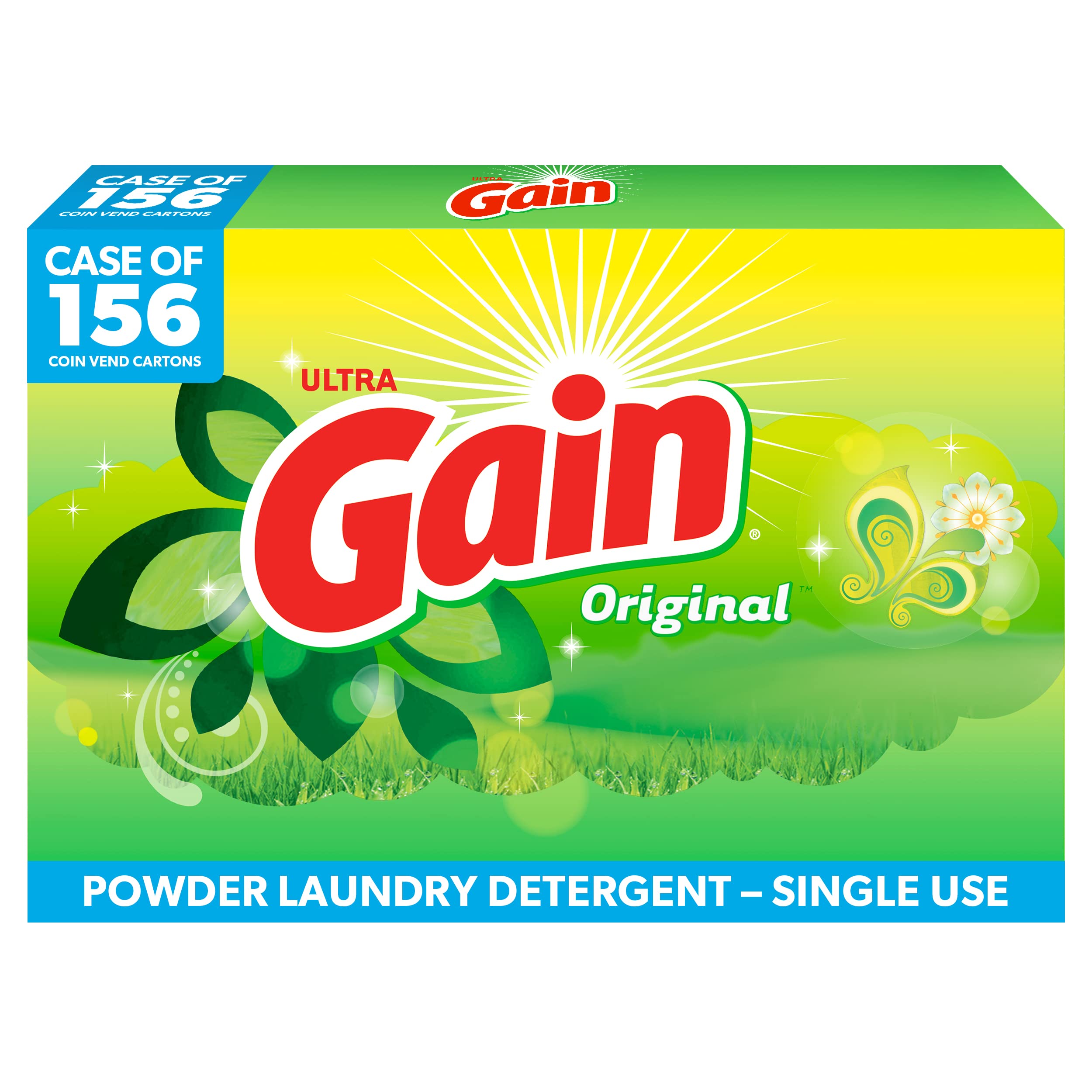 P&G Professional Gain Powder Laundry Detergent for Regular and HE Washers, Original Scent, Single Use (Case of 156)