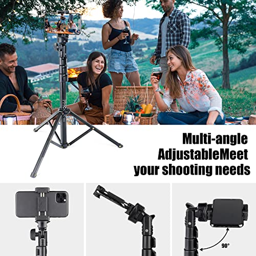 PHOPIK Phone Tripod Stand : Selfie Stick Tripod,Phone Tripod Extendable Camera & Cell Phone Tripod Stand for iPhone & Android Phone, Heavy Duty Aluminum, Lightweight