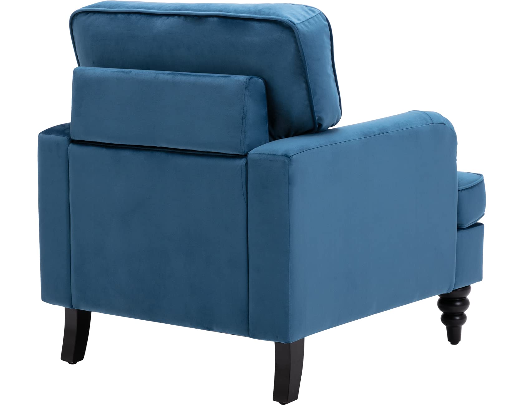 Kmax Accent Chair Velvet Modern Arm Sofa Chair Comfy Single Club Chair with Thick Cushion for Living Room Bedroom, Blue