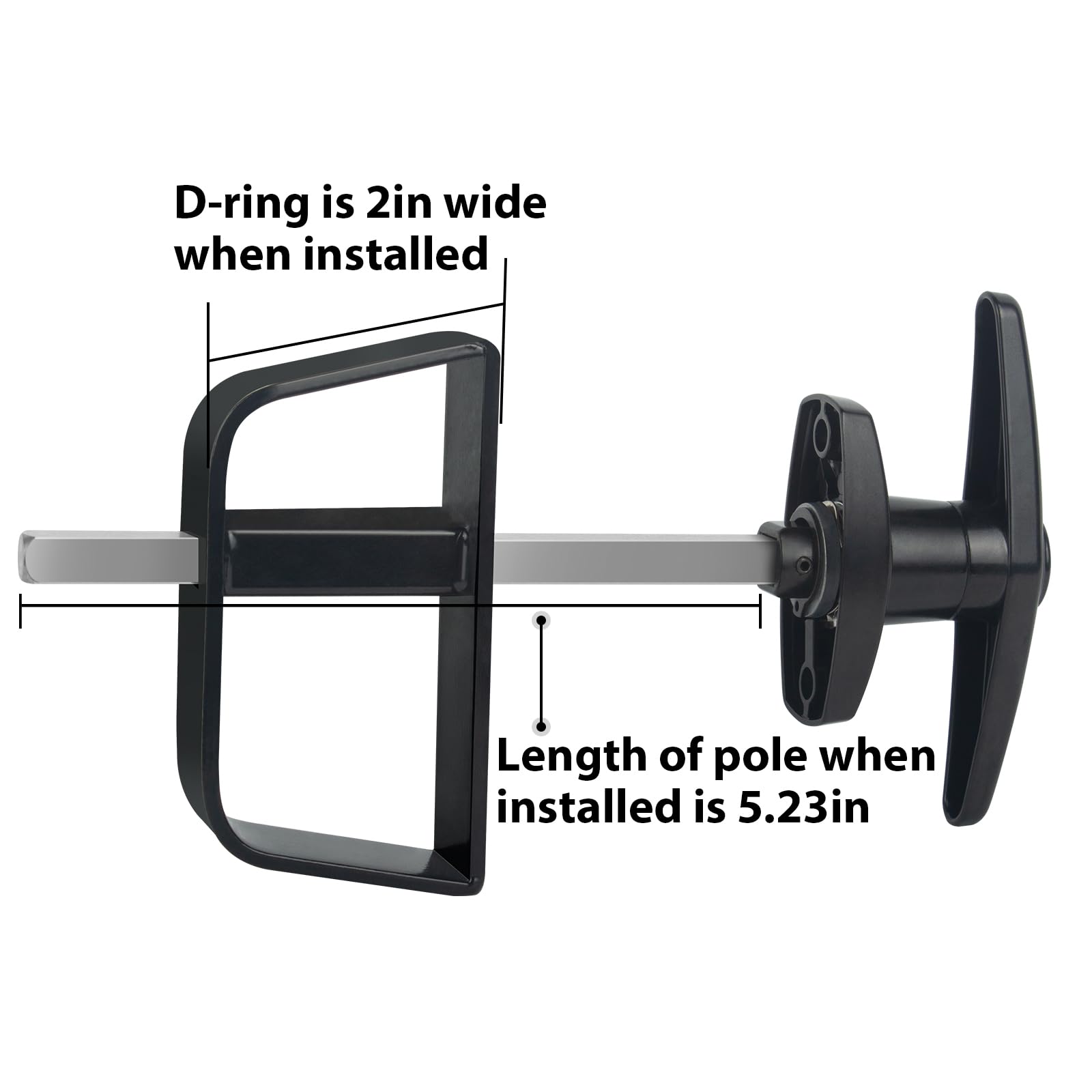Shed Door Latch T-Handle Lock Kit with 5 Keys,BTEOBFY 5-1/2" Stem Storage Barn Shed Door Hardware Lock Set for Playhouses, Chicken Coops,Camper (Black)