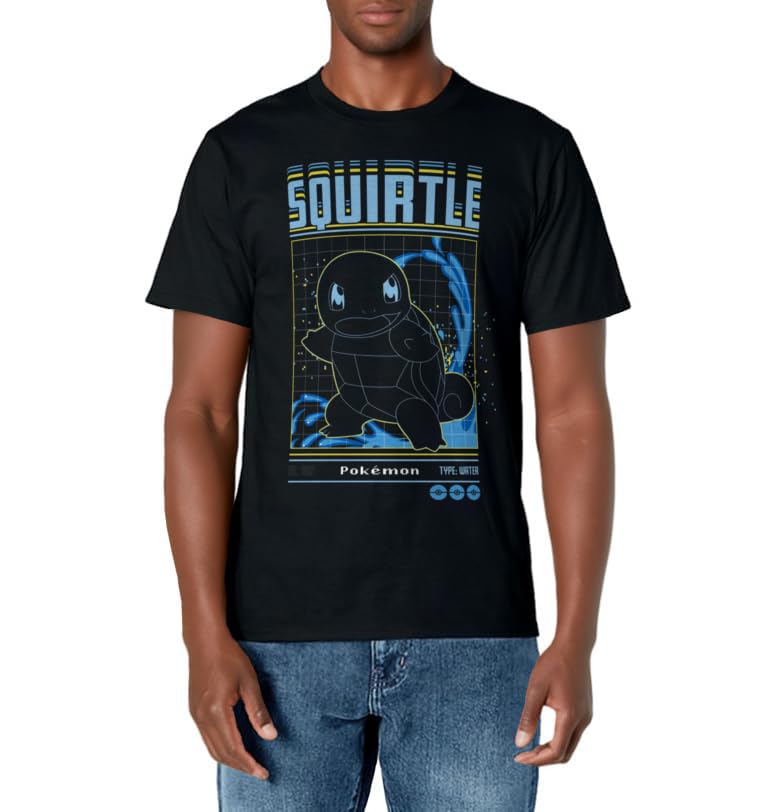 Pokémon Squirtle Water Type Schematic T-Shirt