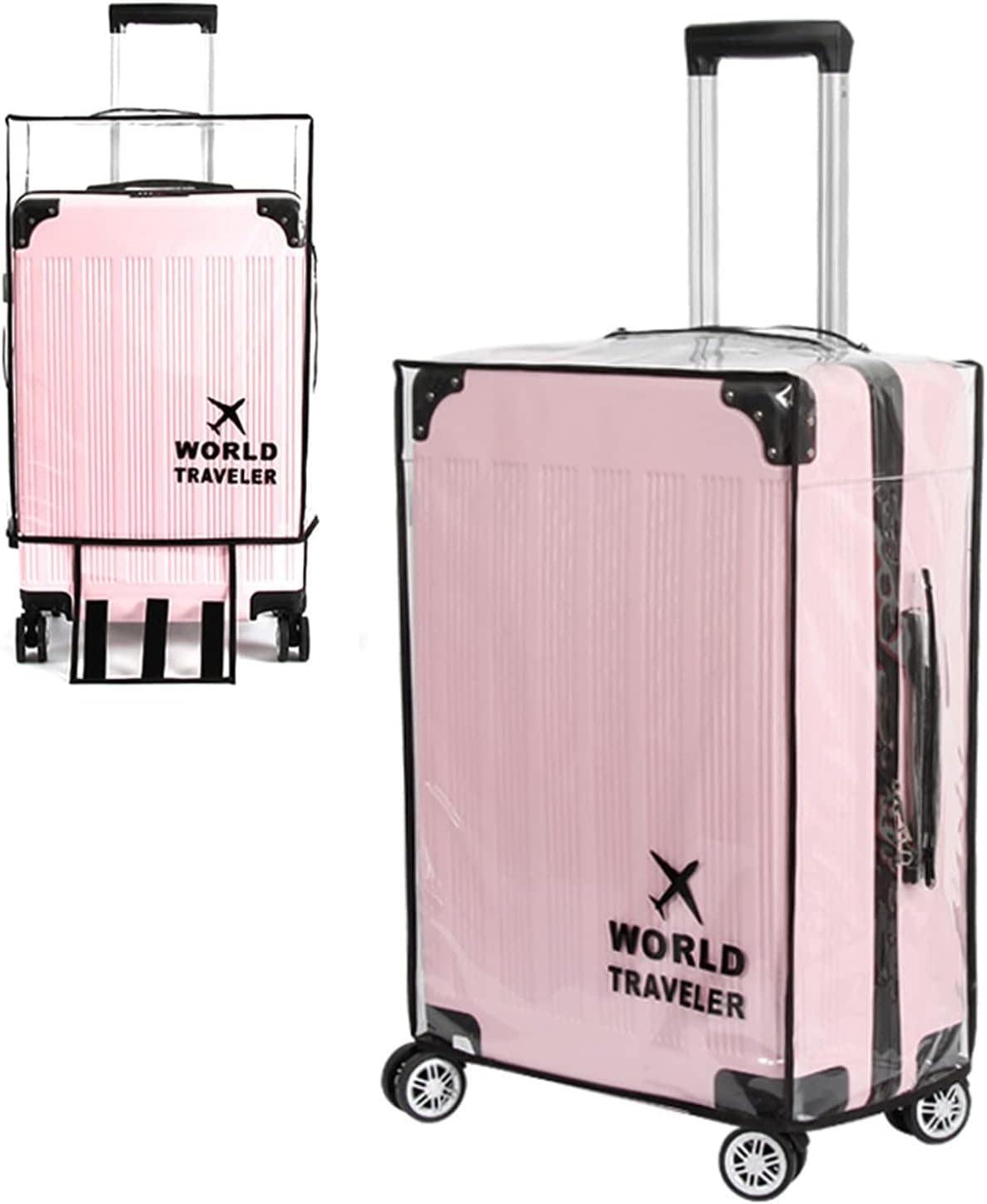 RF REENFAYA Suitcase Cover Luggage Protector Covers Clear Luggage Cover PVC Suitcase Luggage Cover Waterproof Luggage Case Thicken Suitcase Protector Cover (26inch)