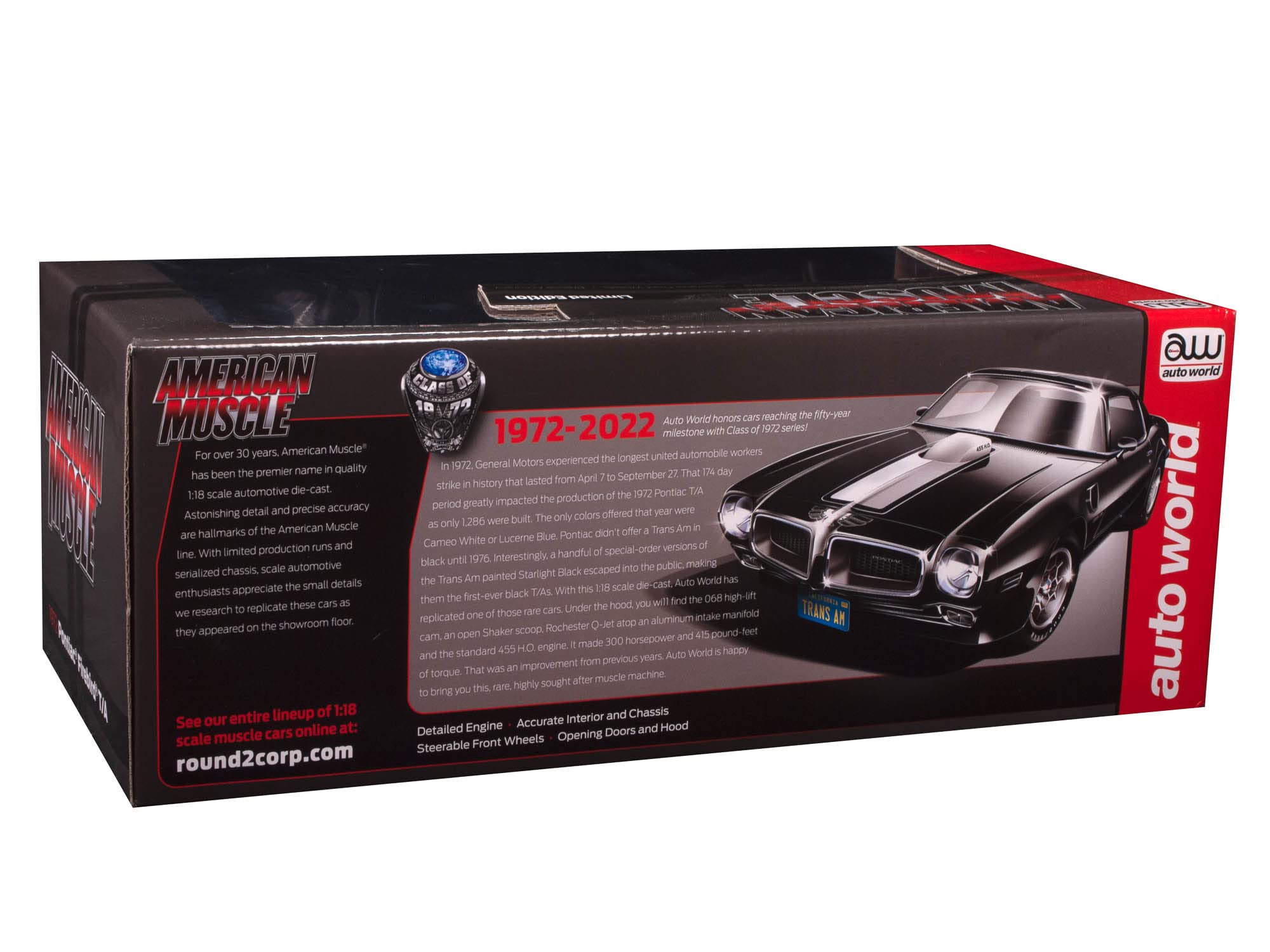 American Muscle 1972 Pontiac Firebird Trans Am (Class of 1972) 1:18 Scale Diecast