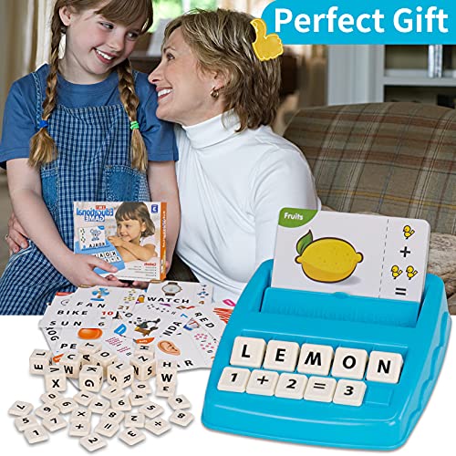 DEGIDEGI Matching Letter Games for Kids Age 3-8, 2 in 1 Spelling & Reading Educational Toys Flash Cards Number & Color Recognition Preschool Learning Sight Words Toys Birthday Gift for Toddlers