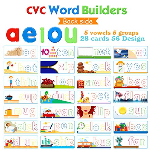SpringFlower See & Spell Matching Letter Toy,Learning Educational Toy For 3 4 5 6 Years Old Boys And Girls,Preschool Learning Activities,Shape & Color Recognition Game,Cvc Word Builders For Kids,80Pcs