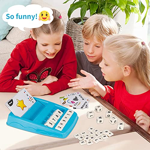 DEGIDEGI Matching Letter Games for Kids Age 3-8, 2 in 1 Spelling & Reading Educational Toys Flash Cards Number & Color Recognition Preschool Learning Sight Words Toys Birthday Gift for Toddlers