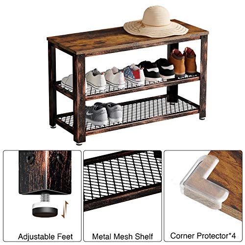 Rolanstar 3-Tier Shoe Rack Bundle Wall Mounted Coat Rack