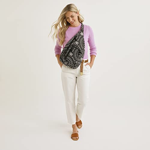 Vera Bradley Women's Cotton Sling Backpack, Terra Cotta Rose - Recycled Cotton, One Size