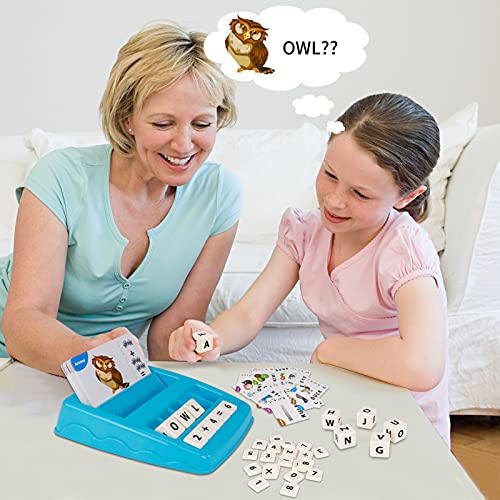 DEGIDEGI Matching Letter Games for Kids Age 3-8, 2 in 1 Spelling & Reading Educational Toys Flash Cards Number & Color Recognition Preschool Learning Sight Words Toys Birthday Gift for Toddlers