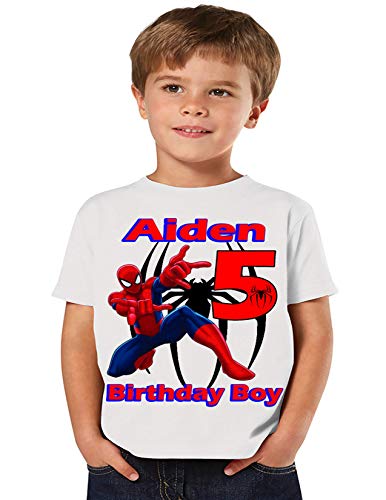 Custom Spider Birthday Shirt with Any Name and Age Family Spider Birthday Shirts Handmade Kids Party Spider Birthday
