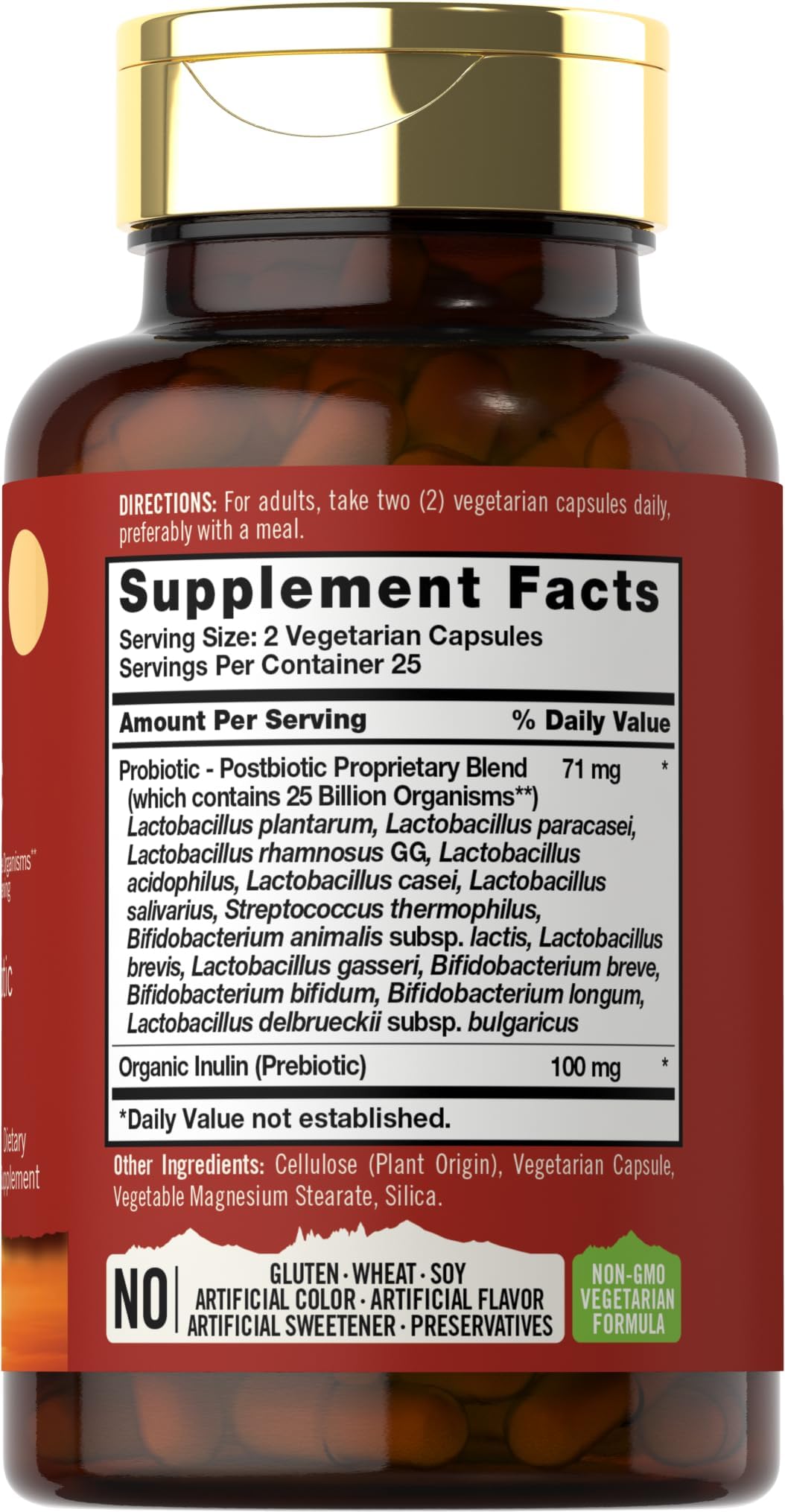 Carlyle Prebiotic, Probiotic & Postbiotic | 25 Billion CFU | 50 Powder Pills | Men and Women's Digestive Health | Vegetarian and Non-GMO Supplement