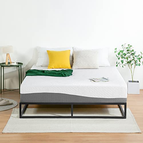 Olee Sleep 9 Inch Modern Metal Platform Bed Frame/Wooden Slats/Mattress Foundation/Wood Slat Support/No Box Spring Needed, Full, Black