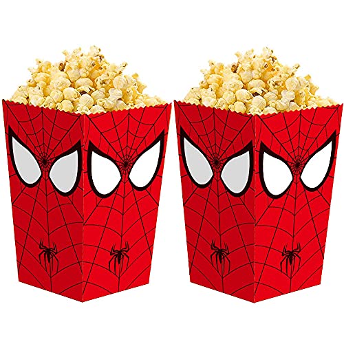 HYOUNINGF 20PCS Spider Popcorn Boxes - Spider Party Favor Boxes Goodie Boxes for Spider Party Supplies