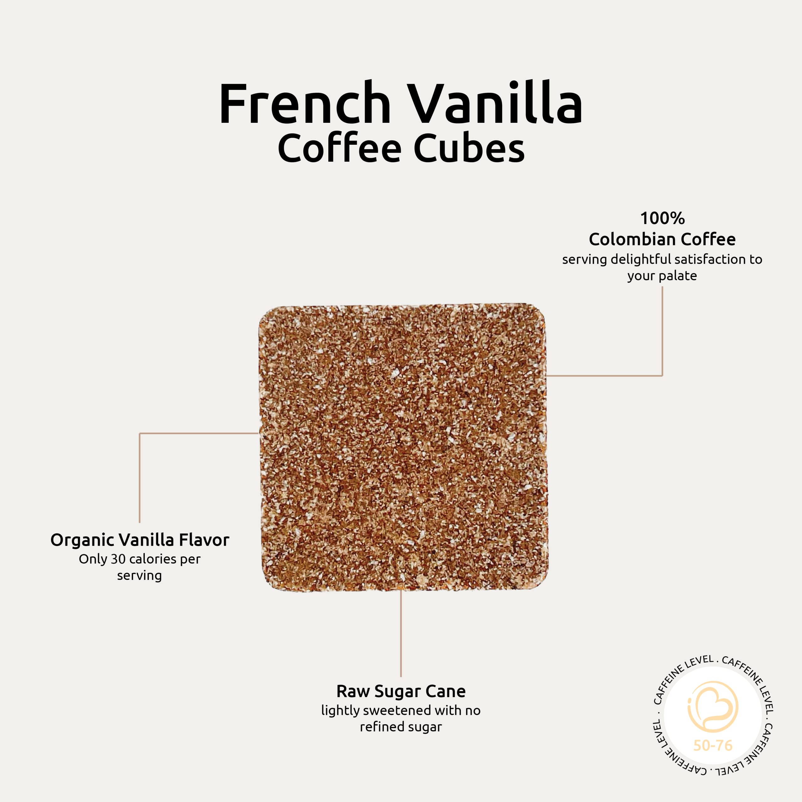 Instabrew French Vanilla Coffee Cubes - Hot or Iced, Lightly Sweetened, Individually Packaged, Convenient, On-the-Go, Sustainable Packaging (12 Count - Pack of 1)