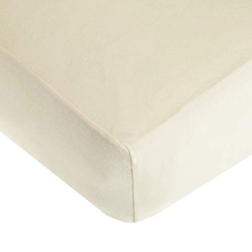 American Baby Company Natural Breathable 100% Cotton Jersey Knit Fitted Crib Sheet for Standard Crib and Toddler Mattresses, Ecru, for Boys and Girls