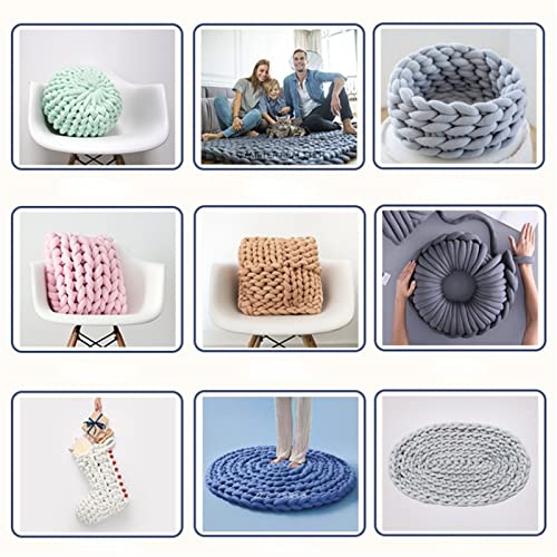 Chunky Yarns Cotton Tube Arm Wool Roving Blanket Hand Yarn Carpet Hats (Color : 0.25kg Blue)