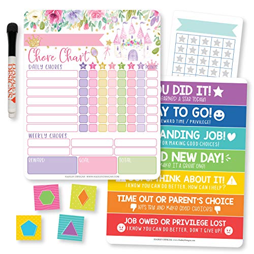 1 Little Princess Kids Chore Chart Magnetic & Behavior Chart for Kids at Home, Magnet Reward Chart for Kids, Kids Reward Chart Behavior, My Responsibility Chart for Kids, Star Chart for Kids Behavior