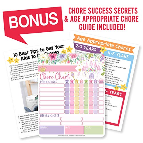 1 Little Princess Kids Chore Chart Magnetic & Behavior Chart for Kids at Home, Magnet Reward Chart for Kids, Kids Reward Chart Behavior, My Responsibility Chart for Kids, Star Chart for Kids Behavior
