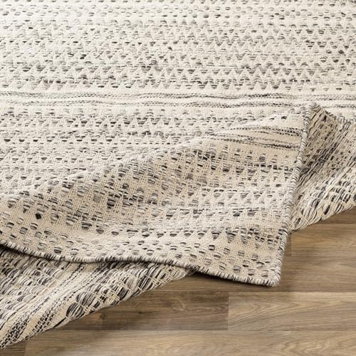 Mark&Day Area Rugs, 8x10 Marie Global Gray Area Rug, Beige Grey Black Carpet for Living Room, Bedroom or Kitchen (8' x 10')