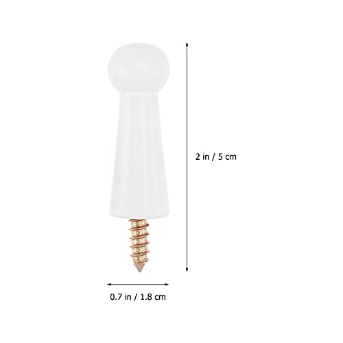 DOITOOL 10 Pcs Screw- On Wood Hook Wooden Coat Hooks Shaker Pegs Towel Belt Jewelry Hanger Single Organizer Hat Rack for Hanging Hats Bags Towels Bathroom White