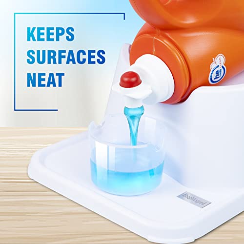 Detergent Laundry Cup Holder for Dispensing Soap, Drip Cather with Angled Downward for Easy Pouring from Big Containers - 12"x8.2"x5.5" (2 Pack)