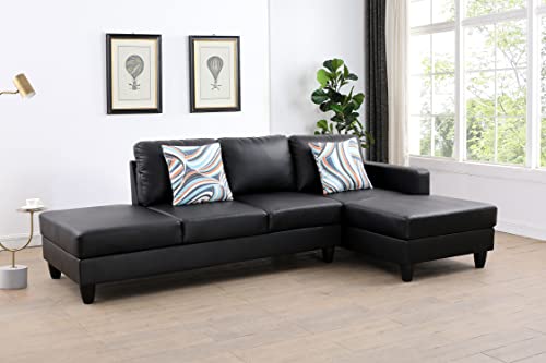 Star Home Living Raphael Sectional Sofa, Black