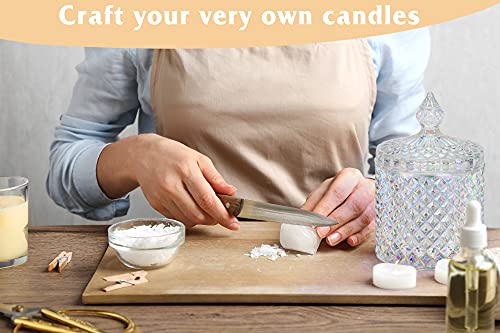 LUXETA Multi-Use Luxury Glass Apothecary Jars Embossed Candle Making Containers with Lids Home Décor Organizer for Vanity Kitchen Living Bathrooms Candy jar Decorative Votive Holders.4 Pcs -10 oz.