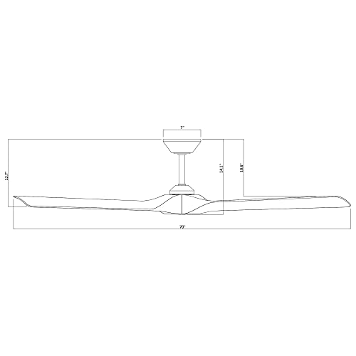 Modern Forms Torque Indoor and Outdoor 3-Blade 70in Smart Ceiling Fan in Soft Brass Matte Black with Remote Control Compatible with Alexa and iOS or Android App