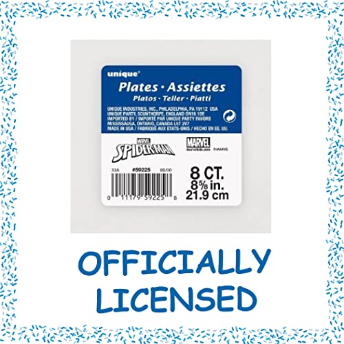 Spiderman Birthday Party Supplies and Decorations, Spiderman Party Supplies, Serves 16 Guests, Includes Tableware and Decor with Table Cover, Banner, Plates, Napkins & More, Officially Licensed