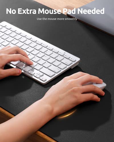 YSAGi Leather Desk Pad Protector, Office Desk Mat, Large Mouse Pad, Non-Slip PU Leather Desk Blotter, Laptop Desk Pad, Waterproof Desk Writing Pad for Office and Home (Black, 35.4" x 17")