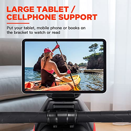 Winfita Magnetic Rower Machine, Foldable Rowing Machine for Home Use with 16 Levels of Quiet Magnetic Resistance, LCD Monitor, Tablet Holder, Oversize Seat Cushion, App Supported