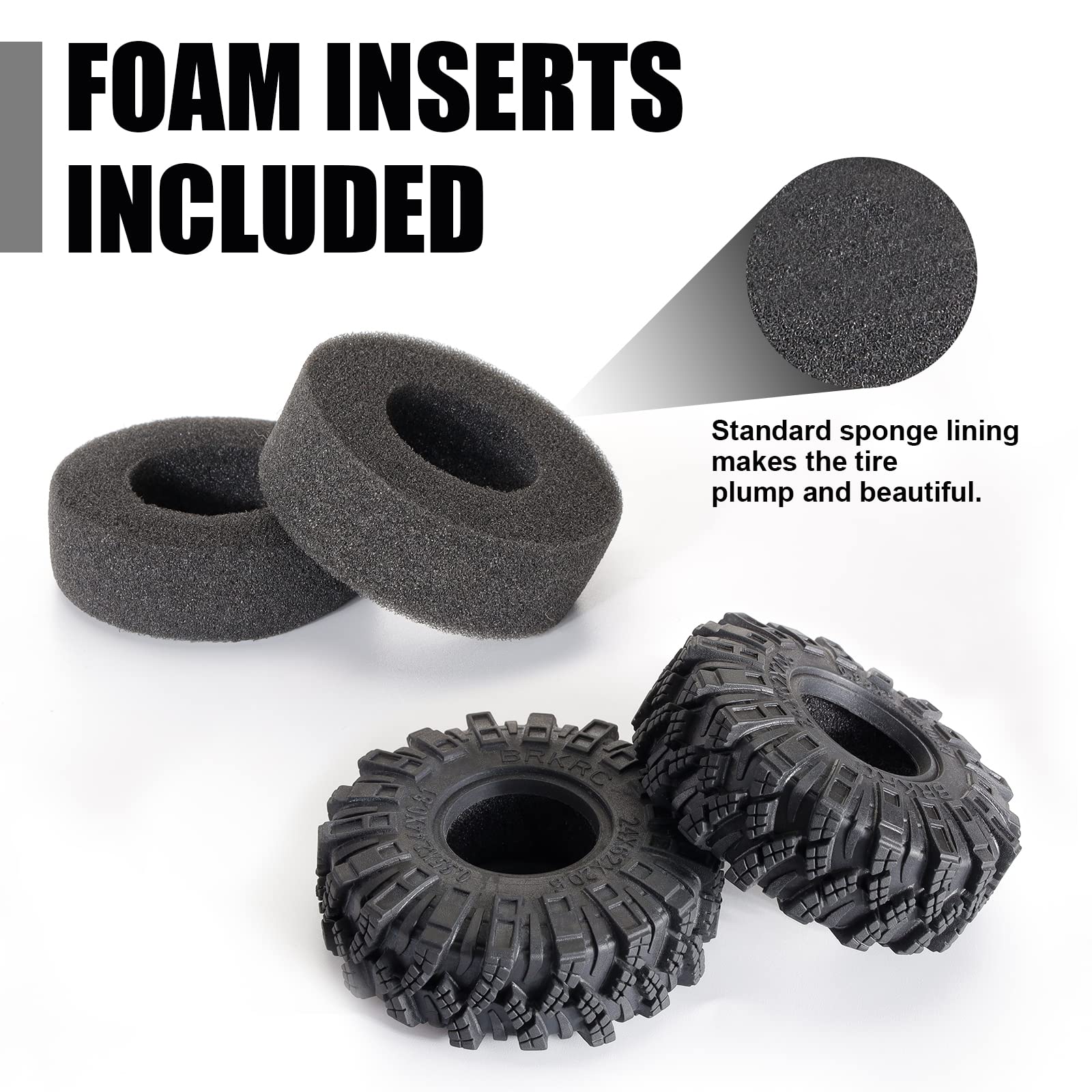 4PCS 1.0 Tires Crawler Mud Terrain Soft Rubber Tires for Axial SCX24 Gladiator Bronco C10 JLU Deadbolt B17 1/18 TRX4M 1/24 RC Crawler Car, 62mm*20mm…