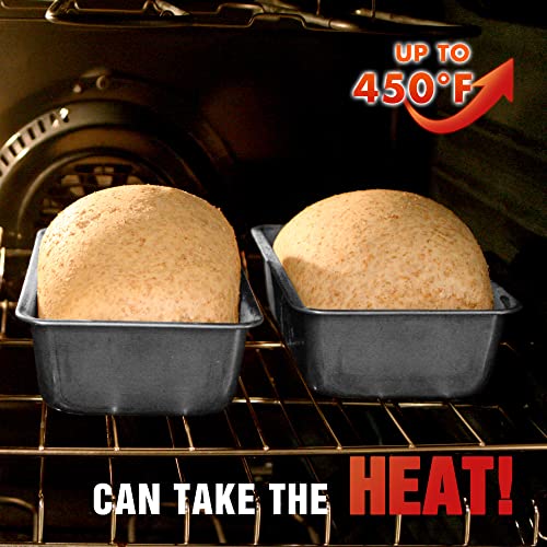 KITESSENSU Bread Pan, Nonstick Loaf Pan with Easy Grips Handles, Carbon Steel Loaf Pans for Baking, Bread Pans for Homemade Bread, Brownies and Pound Cakes, Set of 2, Gray