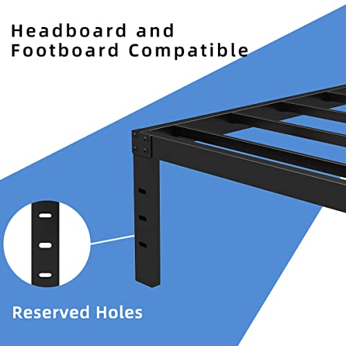 Artimorany Twin XL Bed Frame, 14 Inch Metal Platform Bed, Heavy Duty Steel Slats Support Mattress Foundation, No Box Spring Needed, Noise Free, Easy Assembly, Black