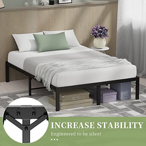 Musen Full Bed Frame, 14 Inch Platform with Storage, Heavy Duty Steel Metal Bed Frame No Box Spring Needed, Noise Free, Anti-Slip, Easy Assembly (Max Load: 1200lb)