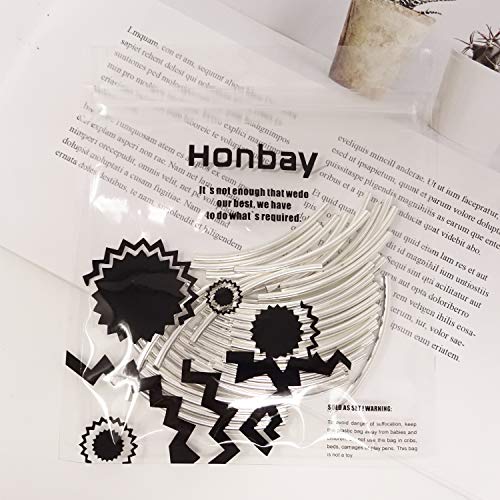 Honbay 50PCS Metal Long Tube Beads Silver Plated Curved Noodle Tube Spacer Beads for Jewelry Craft Making (3x50mm)