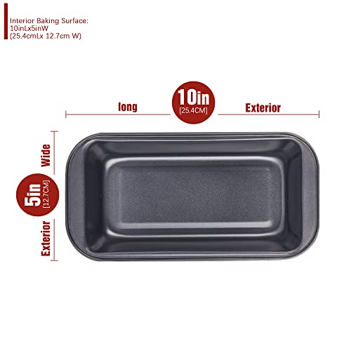 KITESSENSU Bread Pan, Nonstick Loaf Pan with Easy Grips Handles, Carbon Steel Loaf Pans for Baking, Bread Pans for Homemade Bread, Brownies and Pound Cakes, Set of 2, Gray
