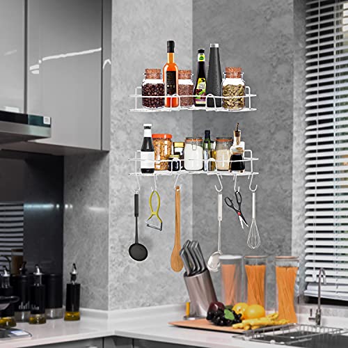 2 Pack Corner Shower Caddy Shelf, No Drilling Heavy Duty Corner Shower Basket Adhesive Stainless Steel Bathroom Shower Organizer for Kitchen, Bathroom, Toilet