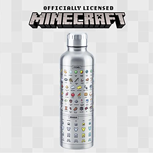 Paladone, 500ml, Minecraft Metal Water Bottle | Officially Licensed Gaming Merchandise