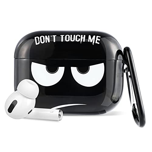 Jowhep for AirPod Pro 2019/Pro 2 Gen 2022 Case for AirPods Pro Cover Air Pods Pro Cases Hard IMD Cartoon 3D Funny Kawaii Cute Fun Design Character Shell for Men Boys Girls Friends (Black DTM)