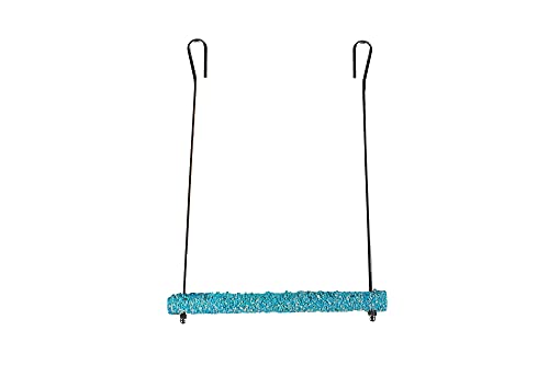 PENN-PLAX Bird-Life Trimmer Plus Cement & Metal Swing β Naturally Trims Nails & Beak β Great for Parakeets, Cockatiels, Finches, and Other Small Birds β Small Size