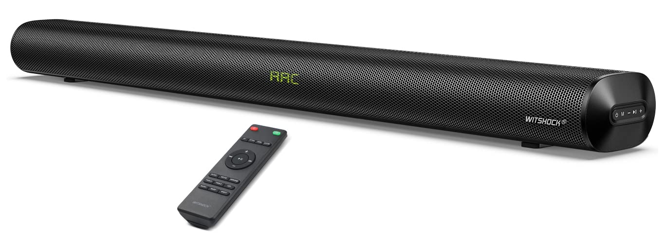 WITSHOCK Sound Bar Soundbar TV Speaker: 2.1 CH Surround System Home Theater with Built-in Subwoofer Wireless Wired Bluetooth 5.0 Optical AUX HDMI-ARC RCA USB Connectivity for Television - Mountable