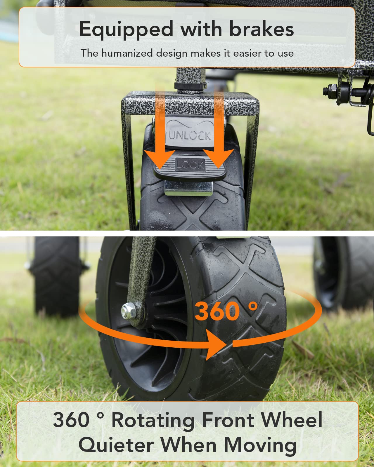 CAMPERFECT Beach Wagon with Big Wheels - All-Terrain Outdoor Cart for Camping, Sports, Shopping - Foldable Wagon with Adjustable Handle