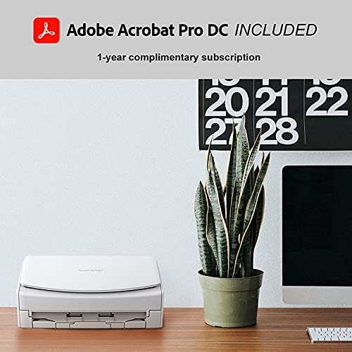 Fujitsu ScanSnap iX1600 Deluxe Versatile Cloud Enabled Document Scanner with Adobe Acrobat Pro DC for Mac or PC, White