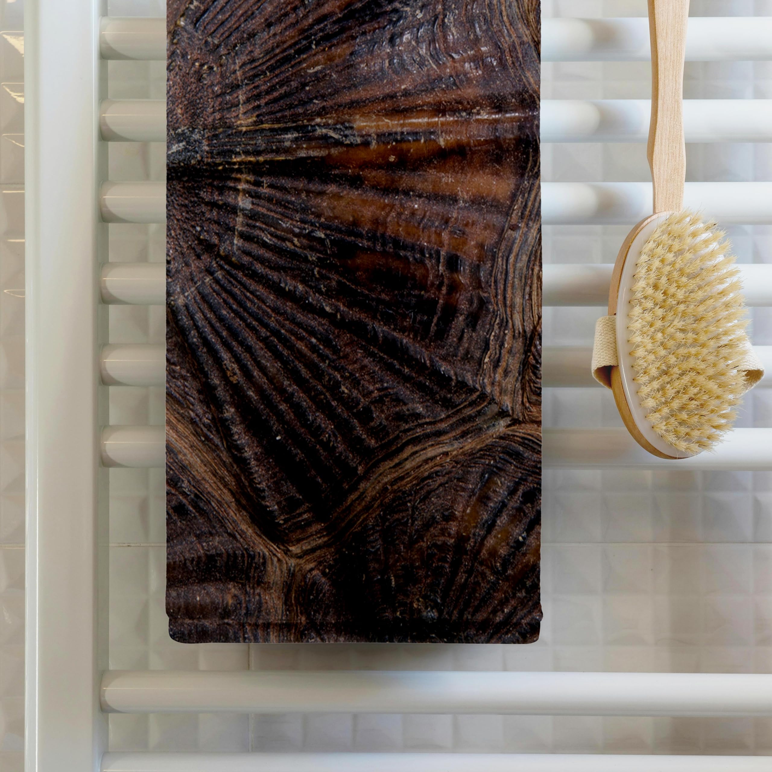 3dRose 22x30 Bath Hand Pool Towel - Wood Turtle Carapace Detail, USA Reptile