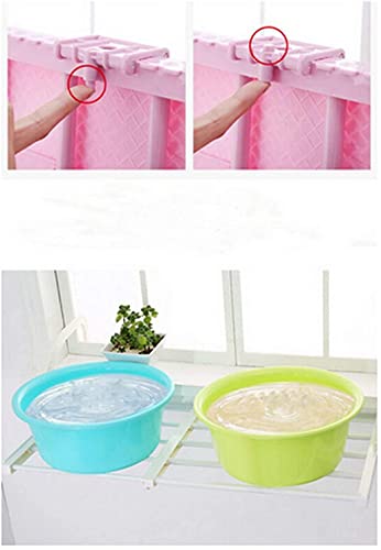 ZyHMW Clothes Airer MultifunctionFolding Balcony Clothes Drying Rack Airer Laundry Hanging Towel Shoes Rack Solid Color Plastic Hanging ClothesRack, Clothes Airer (Color : Pink, Size : 8)