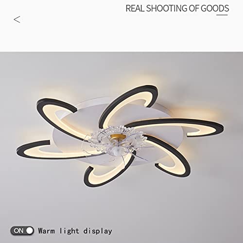 Ceiling Fan with Lights Remote Control, Bladeless Remote Control Ceiling Fans, 32.28" White Ceiling Fan with Light for Bedroom Living Room Kitchen
