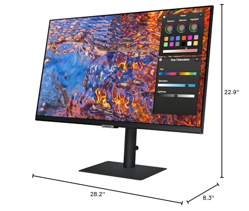 SAMSUNG 32-Inch ViewFinity S80PB Series UHD Monitor, DCI-P3 98%, VESA DisplayHDR 600, IPS Panel, Matte Display, USB-C, PIP/PBP, Intelligent Eye Care, LS32B806PXNXGO, 2023,Black